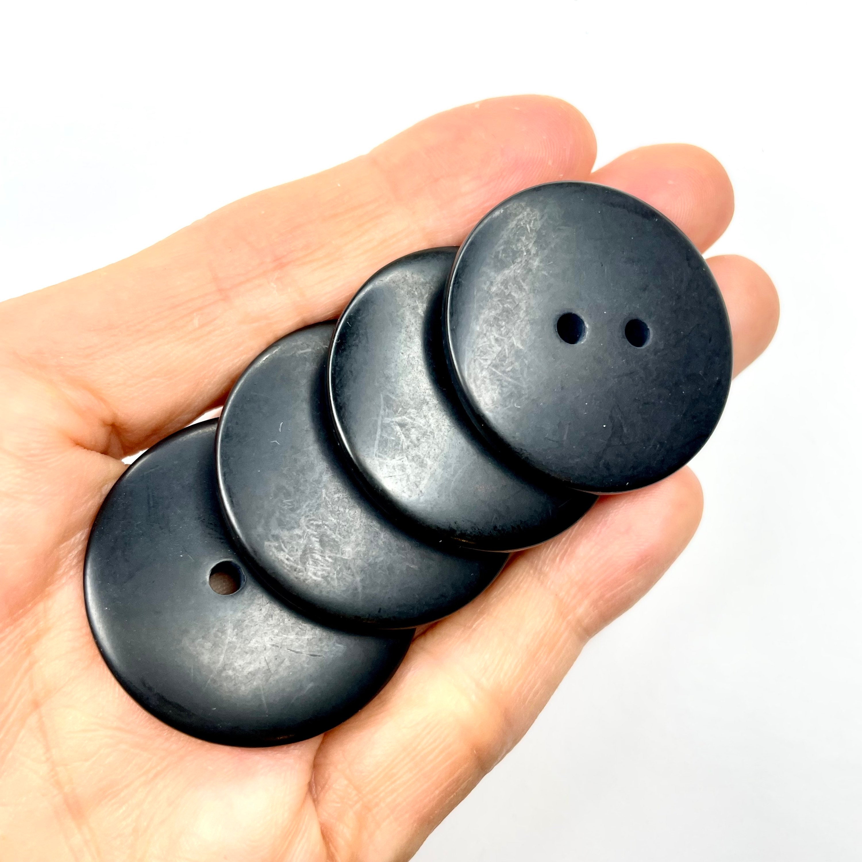 35MM 4 Big Black Buttons for Knitting and Sewing 2hole - Etsy