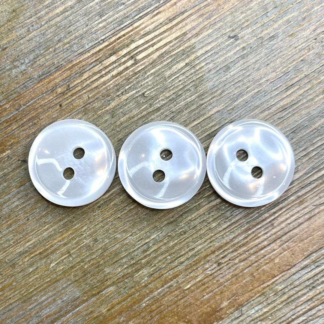 White 2-hole Buttons With Rim: 16mm Sewing Supplies - Etsy
