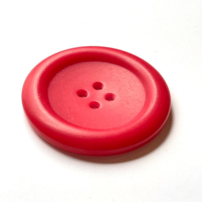 42MM 1 Big Vintage Red Buttons for Sewing Knitting 4hole With Rim ...