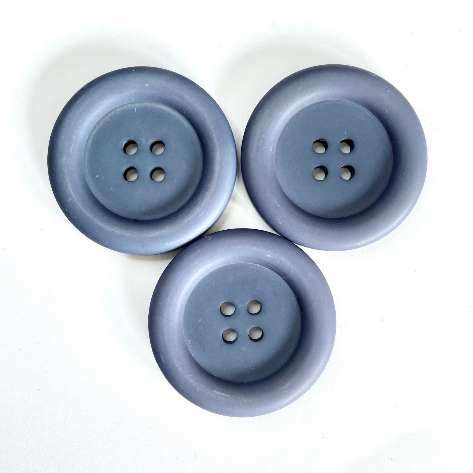 39MM 3 Vintage Dusty Blue Buttons for Knitting Sewing 4hole Buttons ...