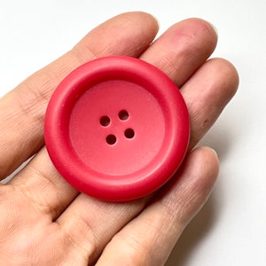 42MM 1 Big Vintage Red Buttons for Sewing Knitting 4hole With Rim ...