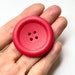 42MM 1 Big Vintage Red Buttons for Sewing Knitting 4hole With Rim ...