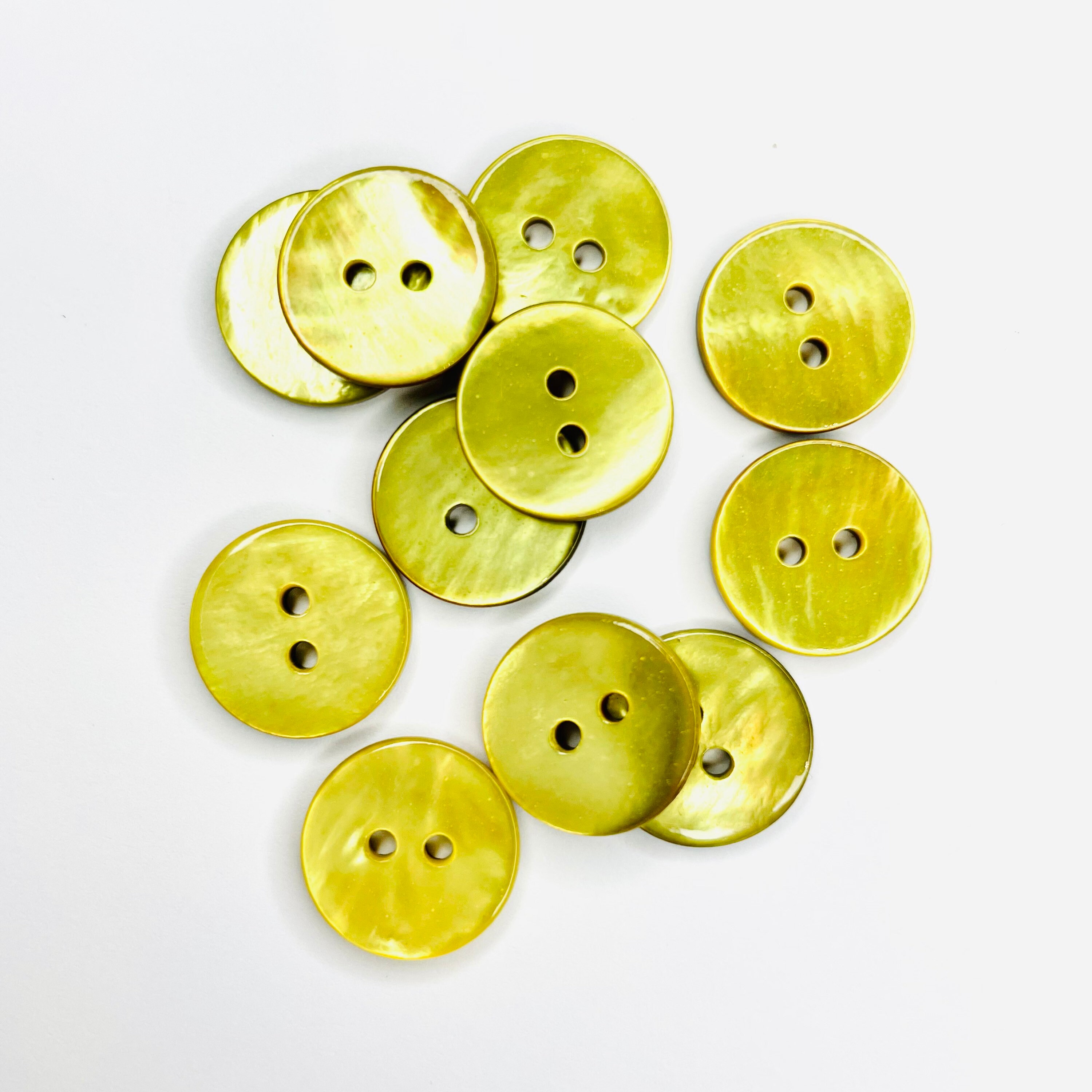 15MM 9 Yellow Mother of Pearl, Pearl Akoya Buttons for Knitting Sewing ...