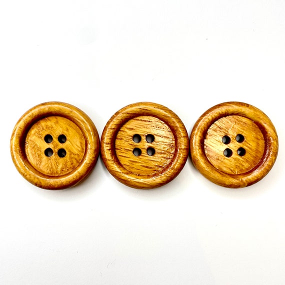 Upholstery 4Hole With Rim Sweaters Dresses Tops 4 Big Brown Wood Button ...