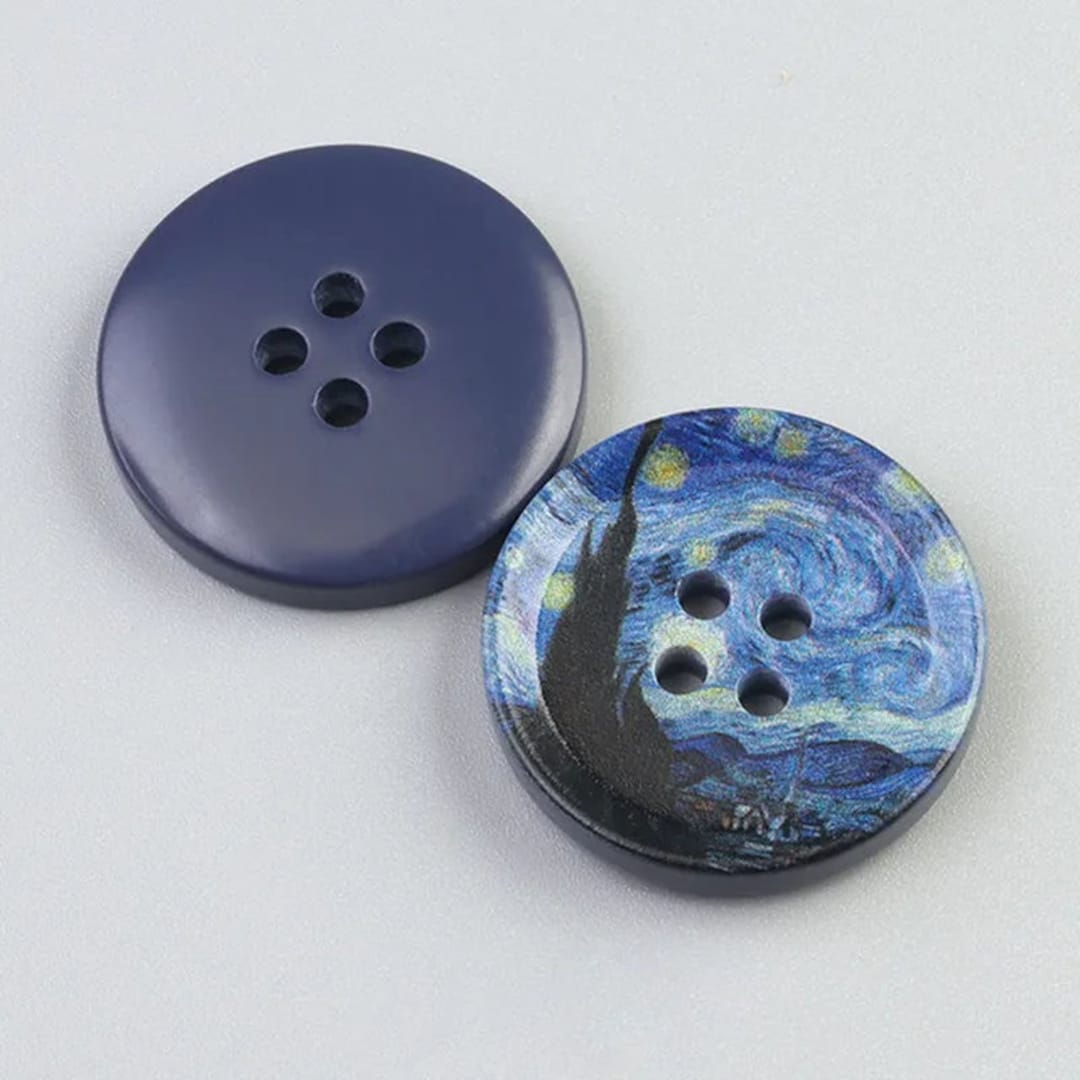 22/25/30MM 10 Art Oil Painting Buttons for Sewing and Knitting, 4 Holes ...