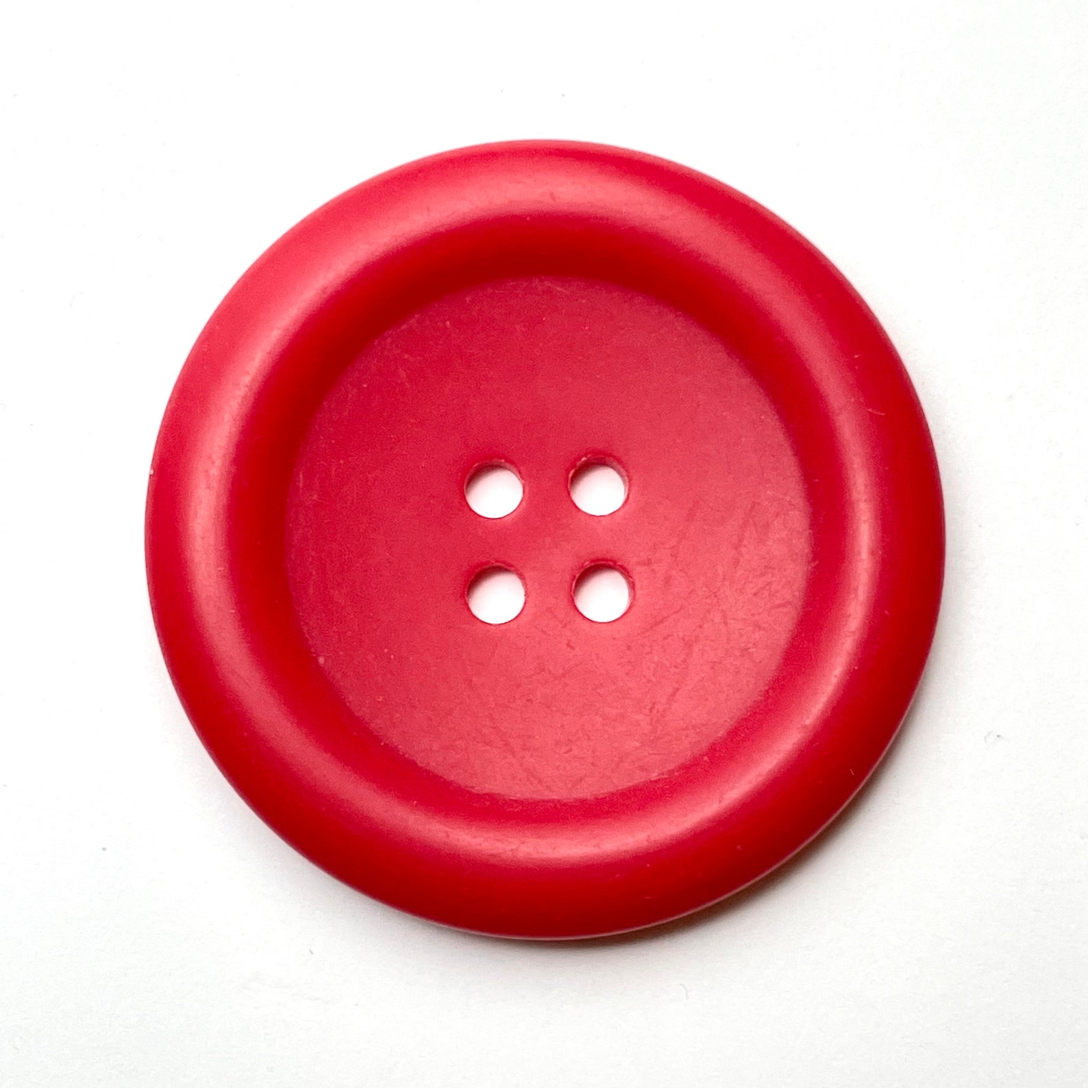 42MM 1 Big Vintage Red Buttons for Sewing Knitting 4hole With Rim ...