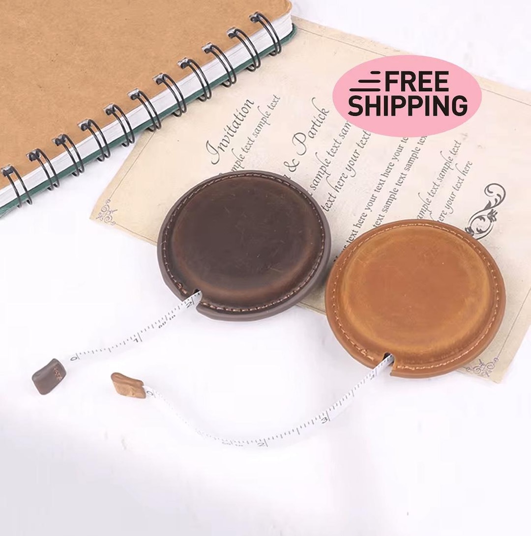 Vintage Style Leather Measuring Tape: Retractable Double Scale Ruler - Etsy