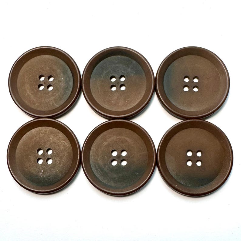 Vintage Brown 34mm Buttons – 6pc 4-hole Sewing Buttons - Etsy