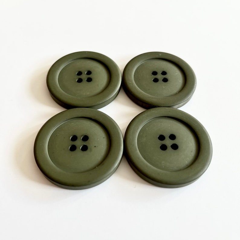 40MM - 4 Vintage Olive Buttons for Knitting Sewing - 4hole Buttons With ...
