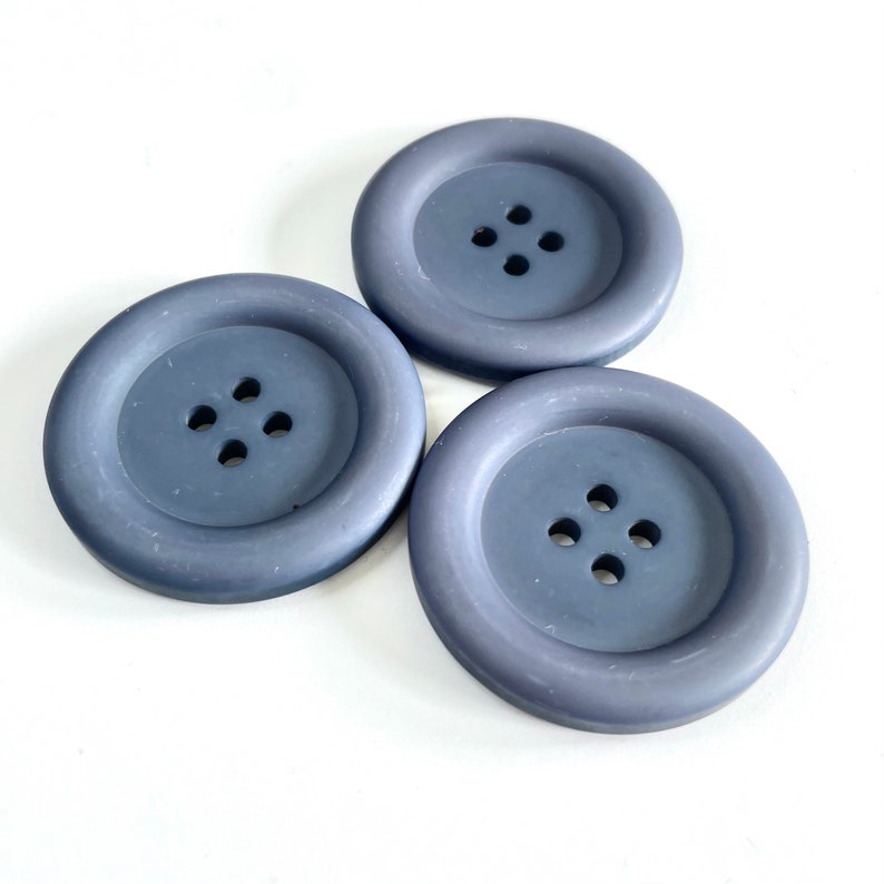 39MM 3 Vintage Dusty Blue Buttons for Knitting Sewing 4hole Buttons ...