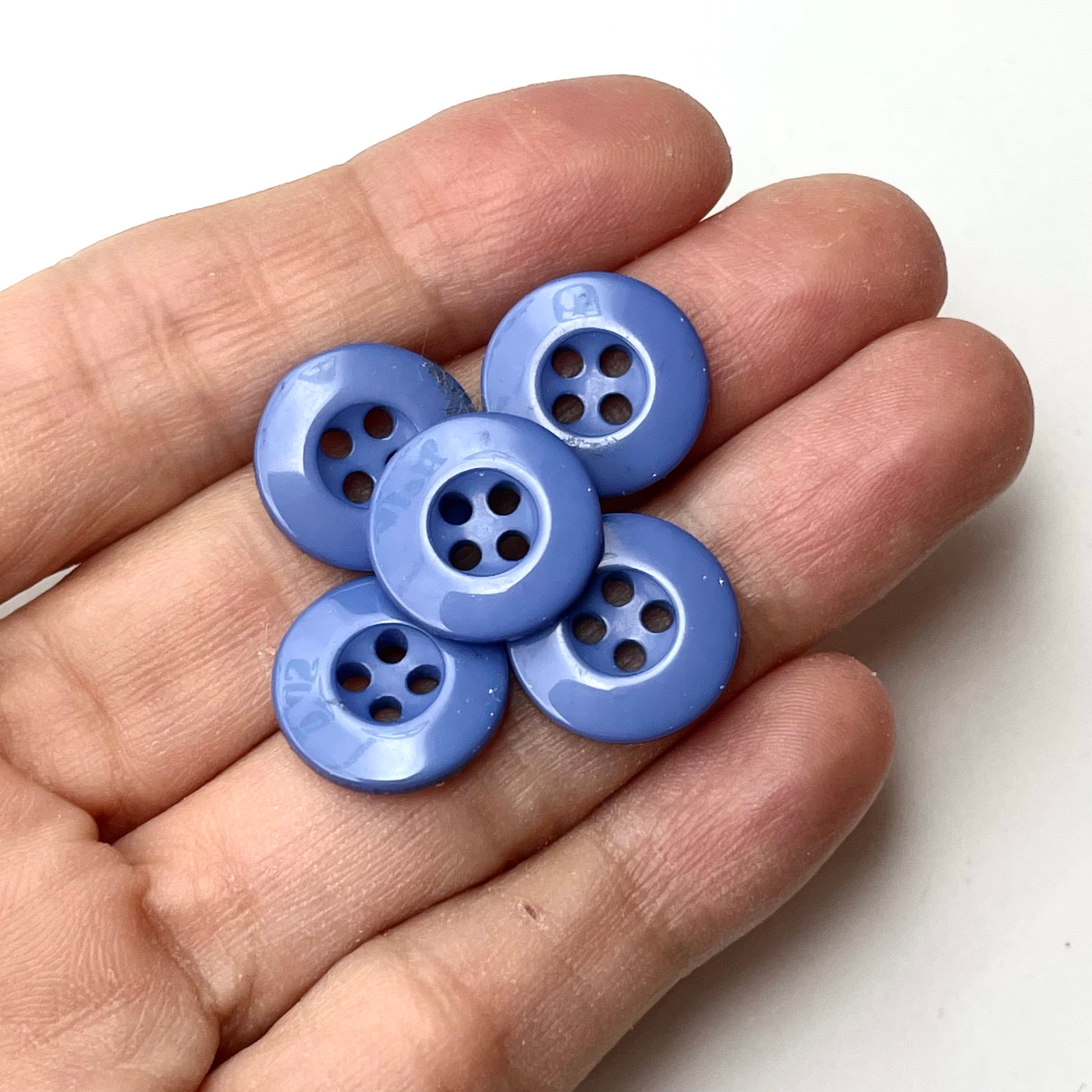 15MM 5 Vintage Small Periwinkle Buttons for Knitting Sewing 4hole With ...