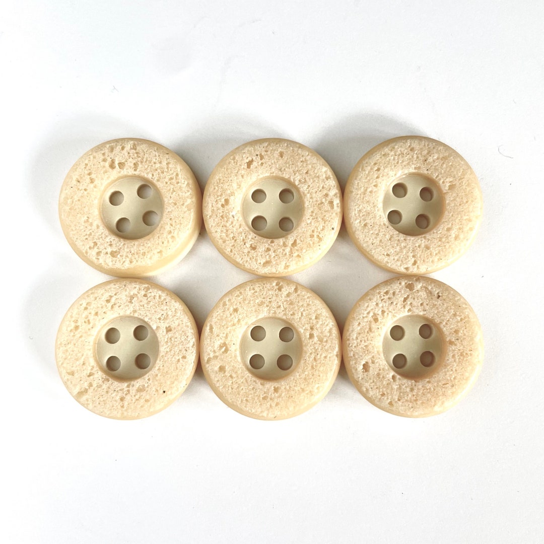 Vintage Beige Donut Buttons: 24mm 4-hole Rimmed - Set of 6 - Etsy