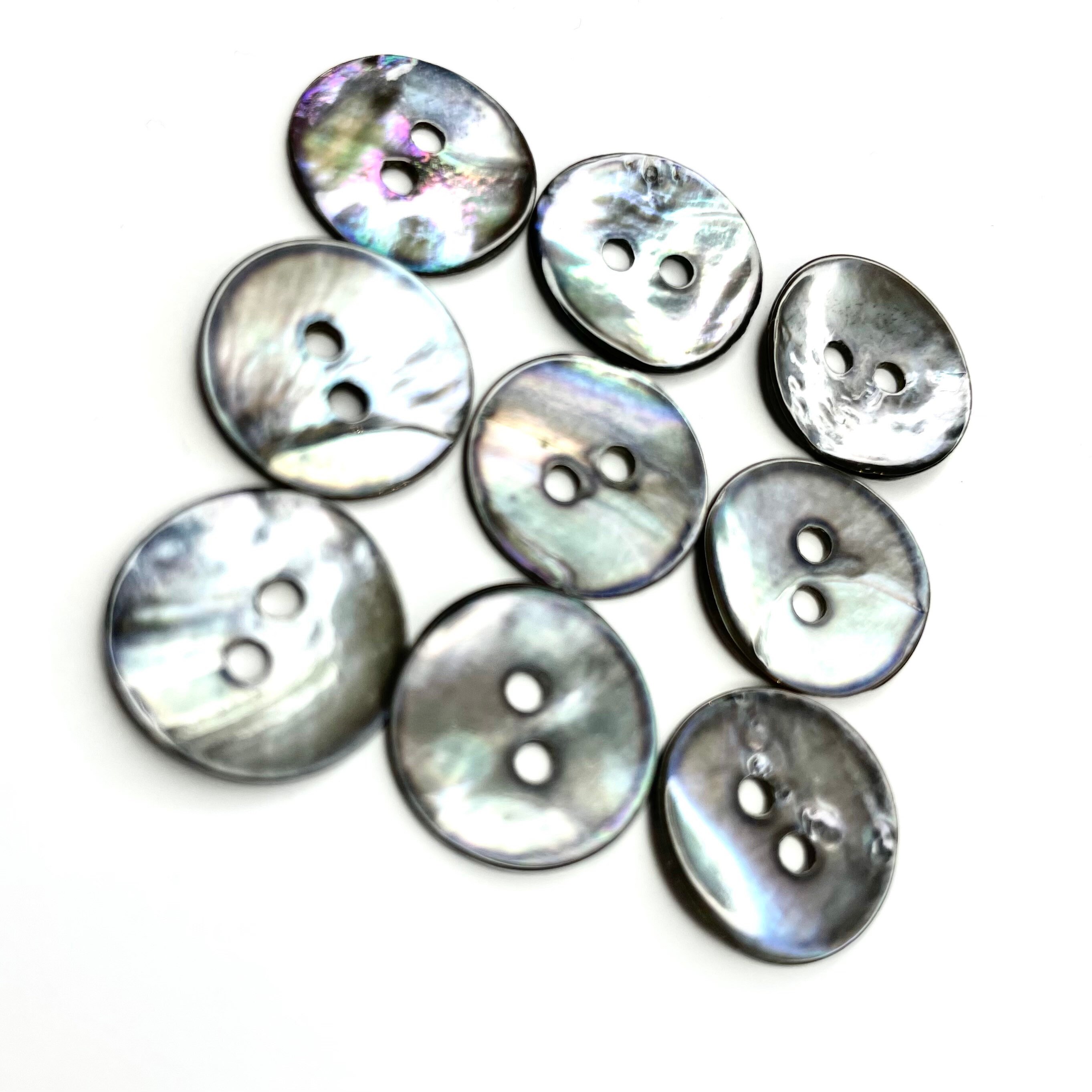 15MM 9 Vintage Grey Mother of Pearl, Pearl Akoya Buttons for Knitting ...