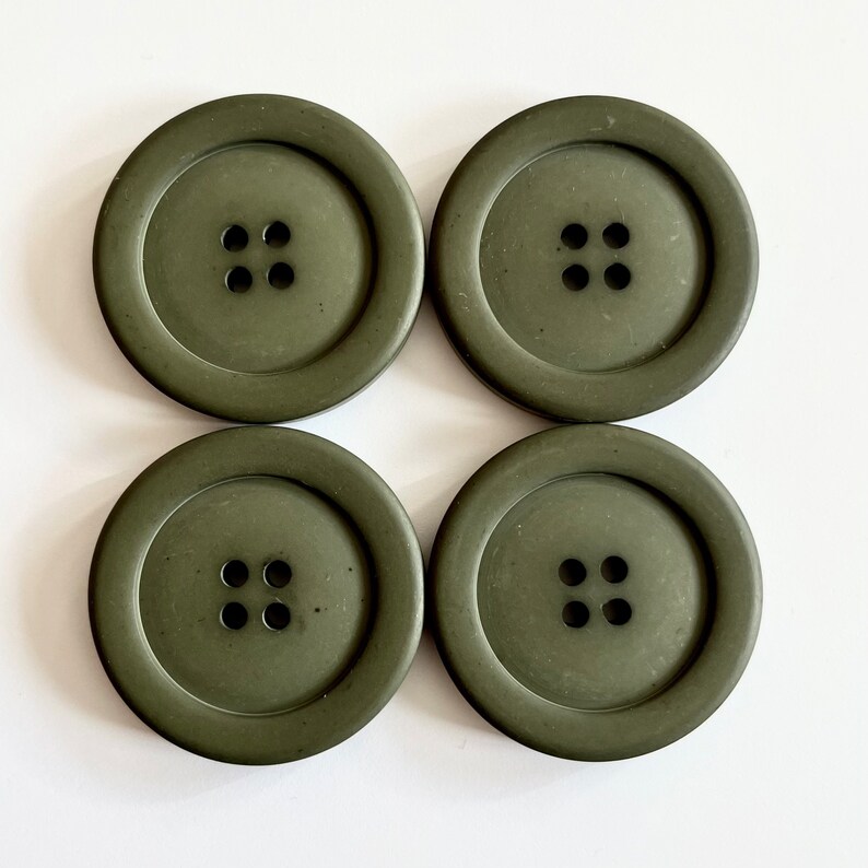 40MM - 4 Vintage Olive Buttons for Knitting Sewing - 4hole Buttons With ...