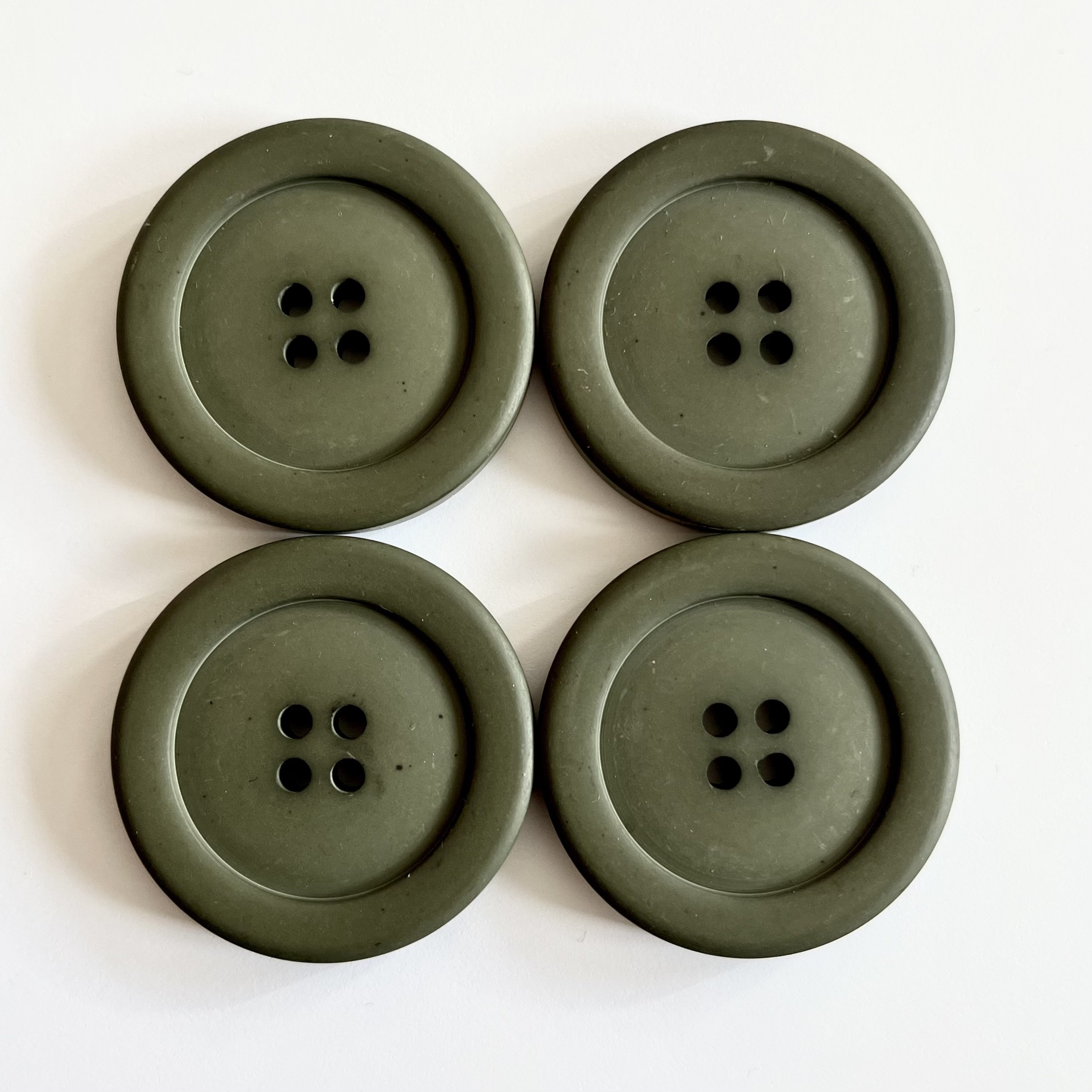 40MM - 4 Vintage Olive Buttons for Knitting Sewing - 4hole Buttons With ...