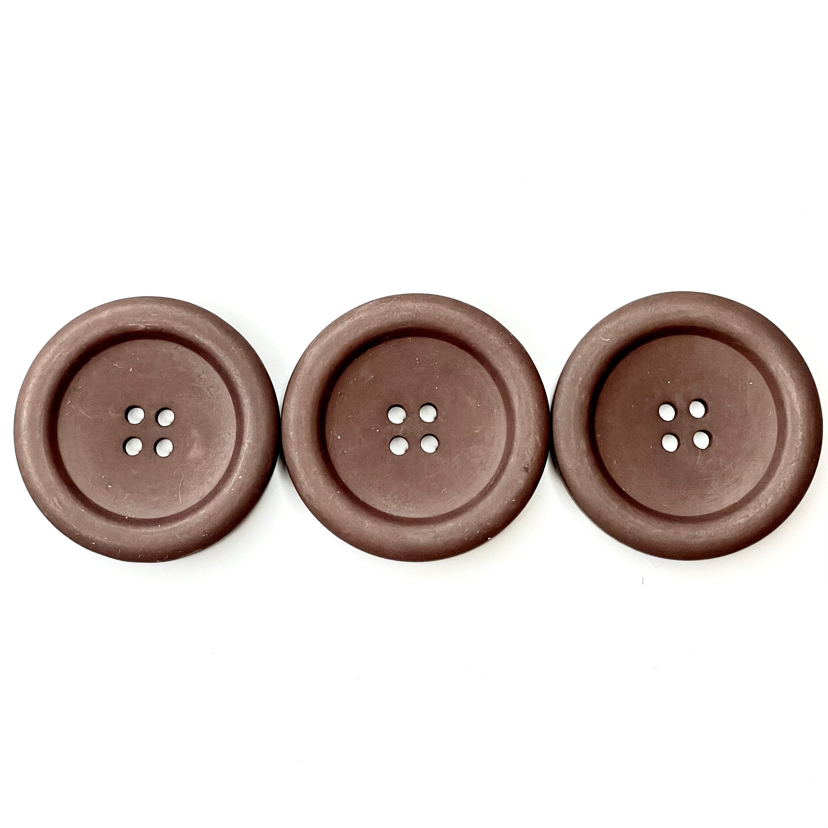 Upholstery 4Hole With Rim Sweaters Dresses Tops 4 Big Brown Wood Button ...