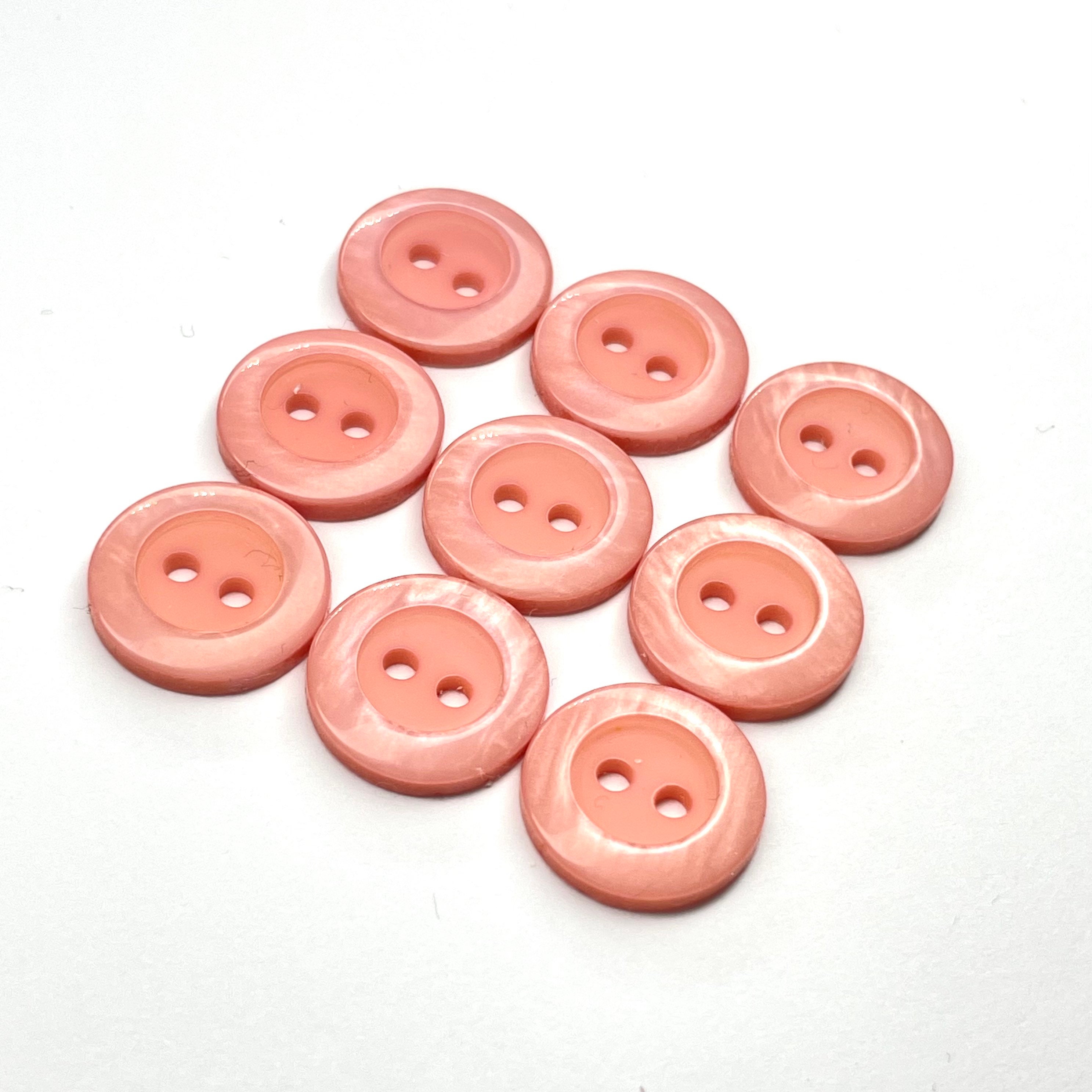 13MM 9 Vintage Pastel Pink Buttons for Knitting Sewing 4hole With Rim ...