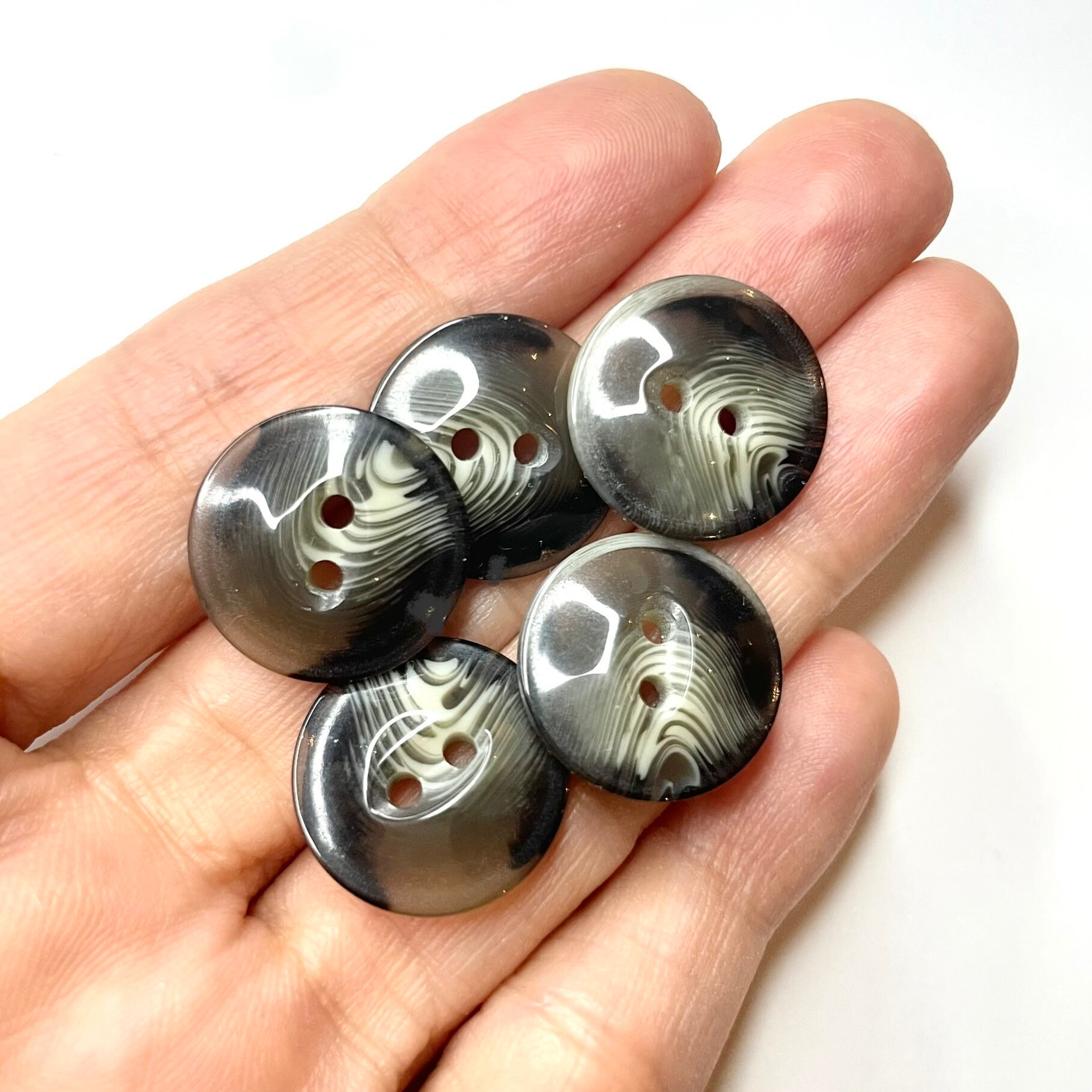 18MM 5 Vintage Dark Brown Buttons for Sewing Knitting 2hole No Rim ...
