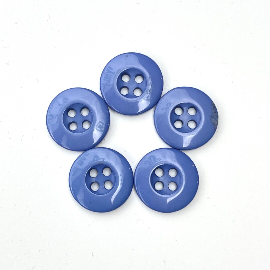15MM 5 Vintage Small Periwinkle Buttons for Knitting Sewing 4hole With ...