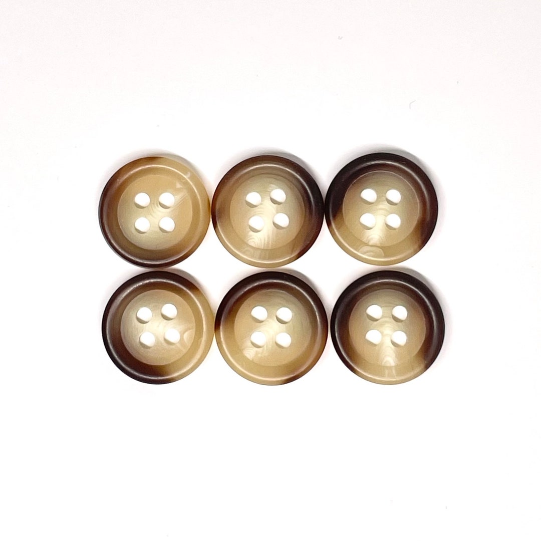 16MM 6 Vintage Caramel Brown Horn Buttons for Sewing Knitting 4hole ...