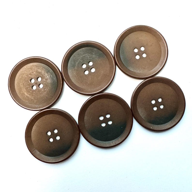 Vintage Brown 34mm Buttons – 6pc 4-hole Sewing Buttons - Etsy