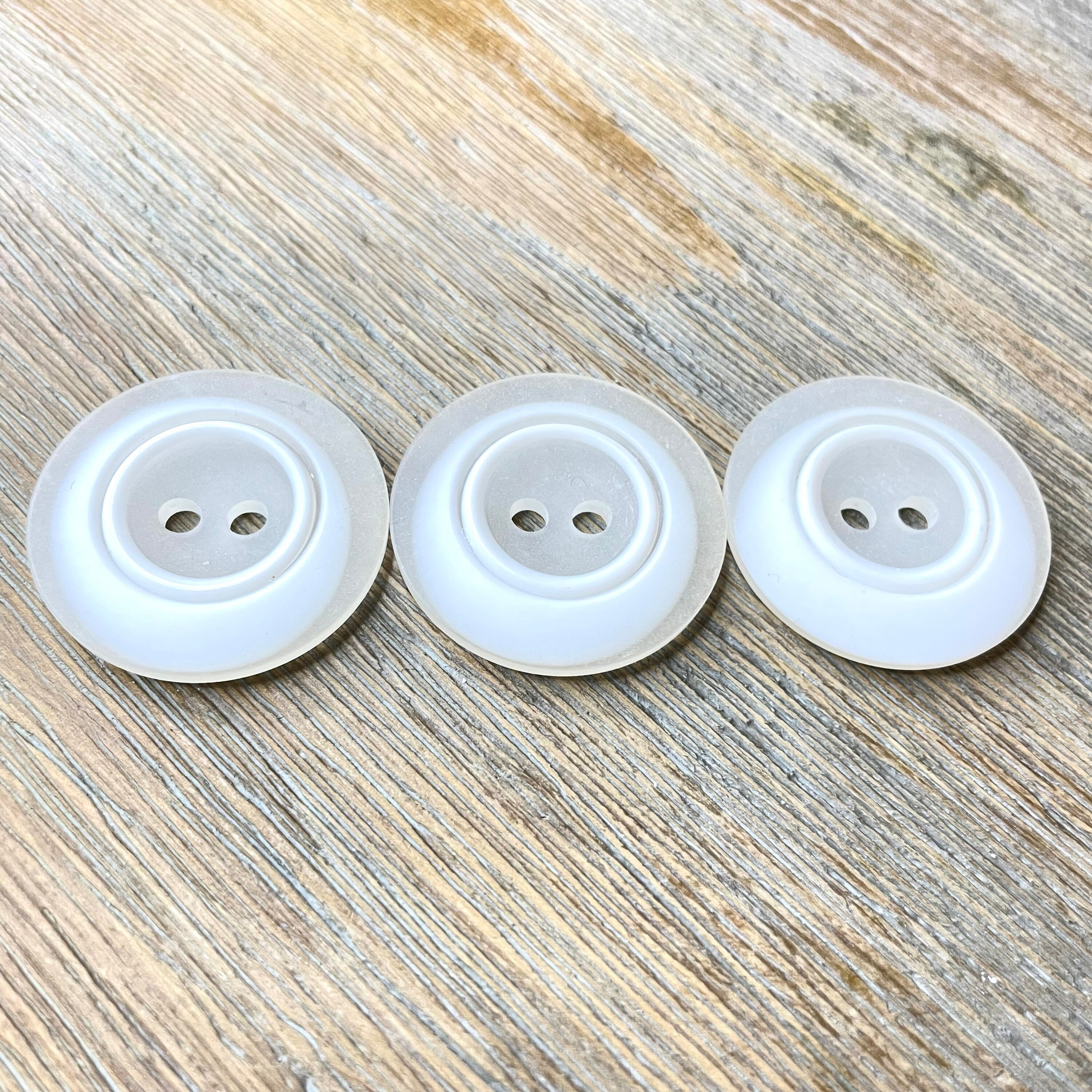 29MM 3 White Vintage Buttons 2Hole Buttons With Rim Buttons for a ...