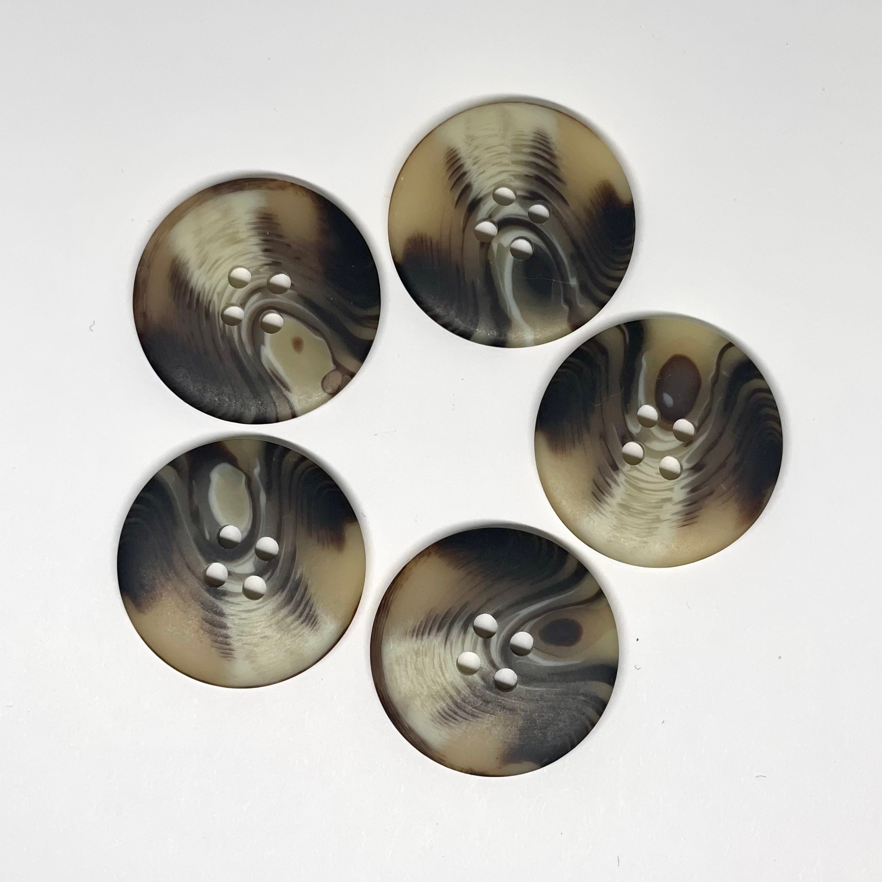 26MM 5 Vintage Beige Brown Horn Buttons for Knitting Sewing 4hole ...