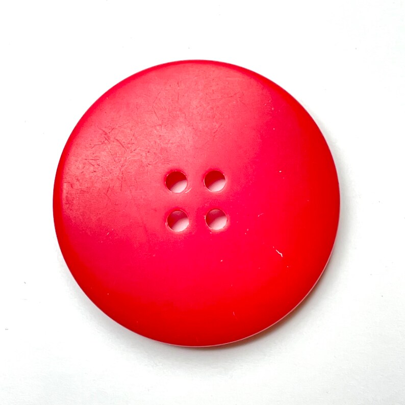 42MM 1 Big Vintage Red Buttons for Sewing Knitting 4hole With Rim ...