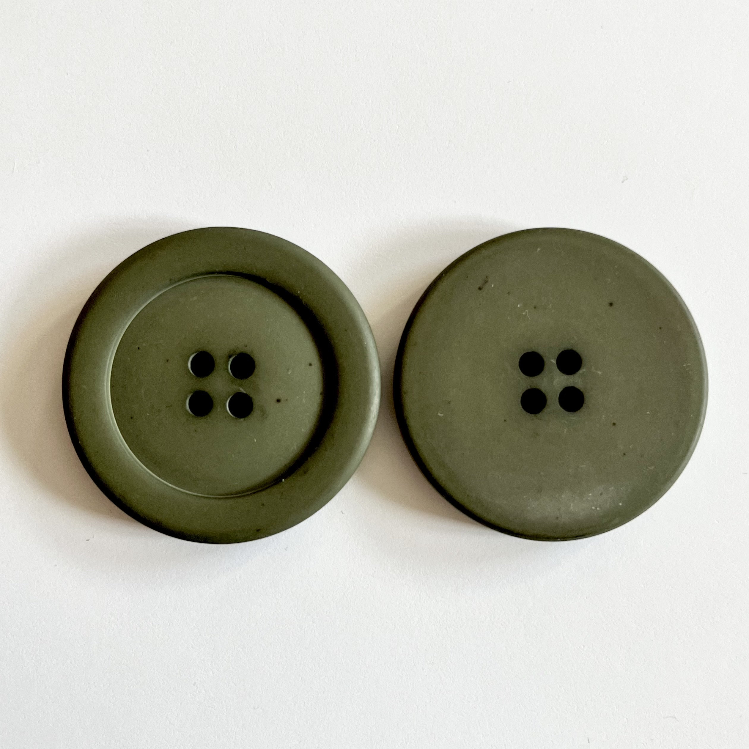 40MM 4 Vintage Olive Buttons for Knitting Sewing 4hole Buttons With Rim ...
