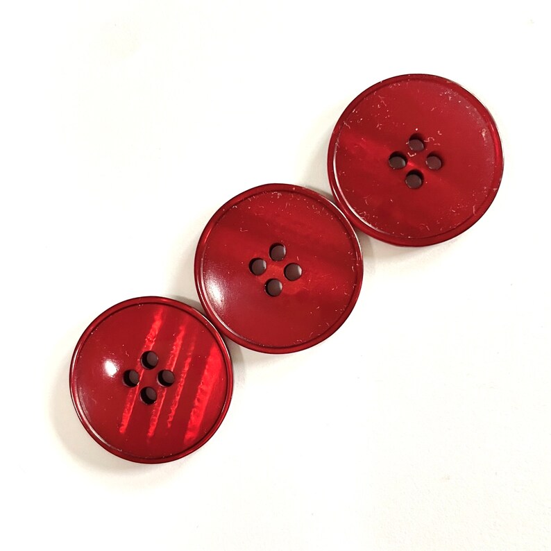Vintage Red 4-hole Buttons With Rim (26mm) - Etsy