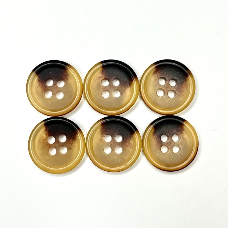 16MM 6 Vintage Brown Caramel Buttons for Knitting Sewing 4hole With Rim ...