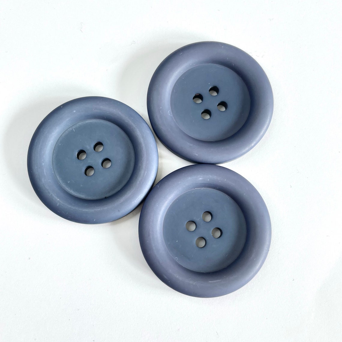 39MM 3 Vintage Dusty Blue Buttons for Knitting Sewing 4hole Buttons ...