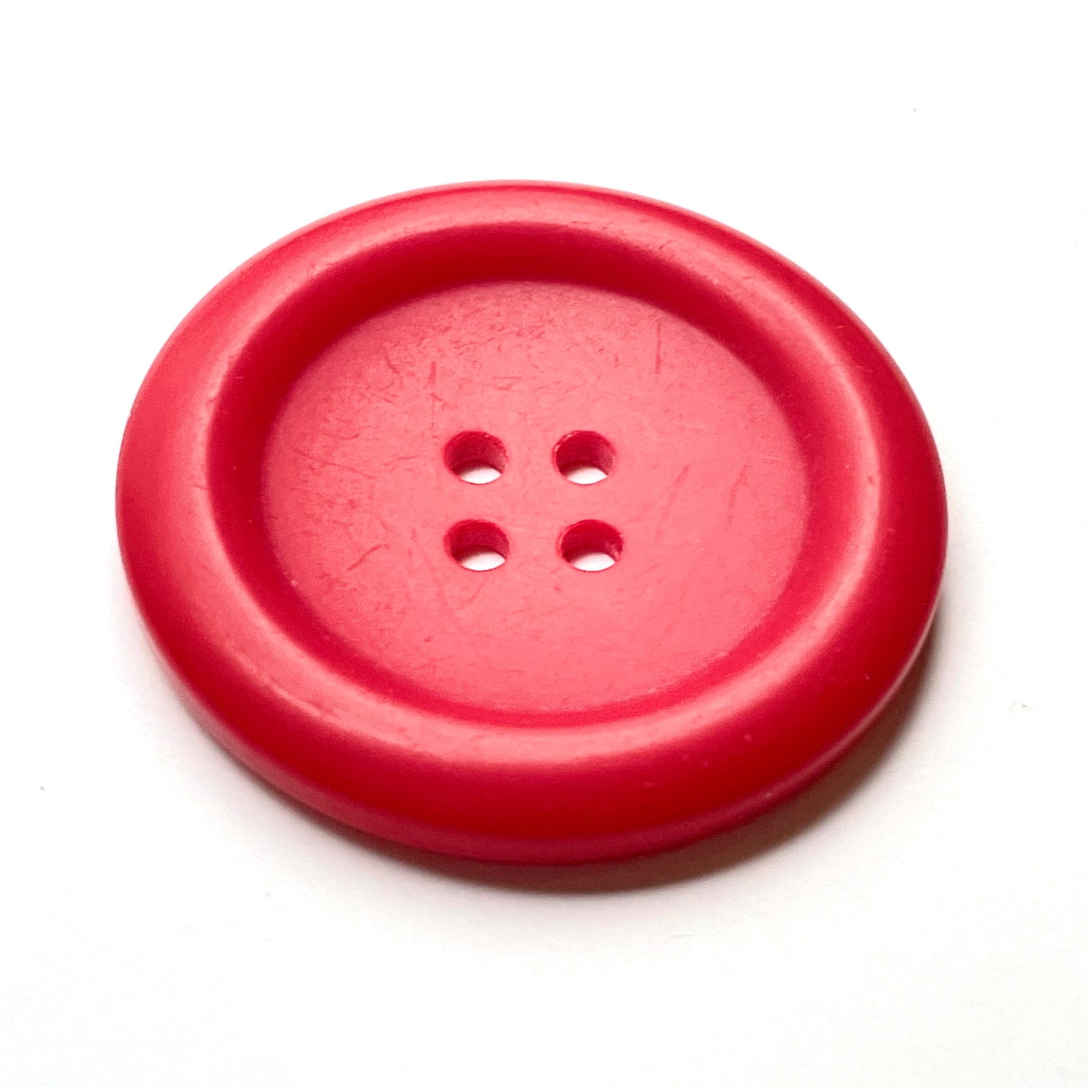 42MM 1 Big Vintage Red Buttons for Sewing Knitting 4hole With Rim ...