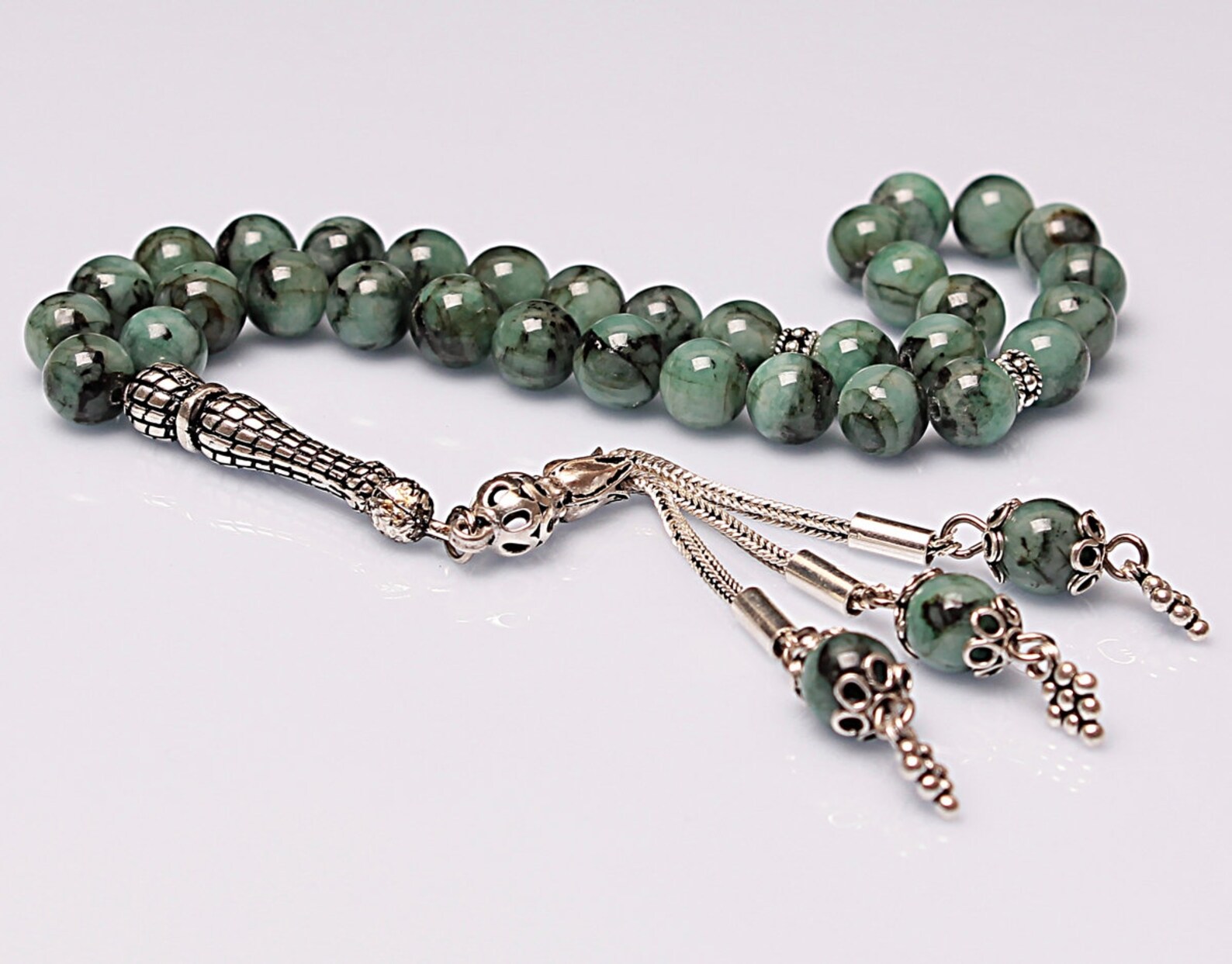 REAL Emerald Islamic Prayer 33 Beads Tasbih Tesbih | Etsy