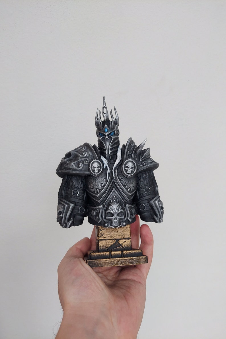 The Lich King Bust, Arthas Figure Hand Painted Sculpture - Etsy