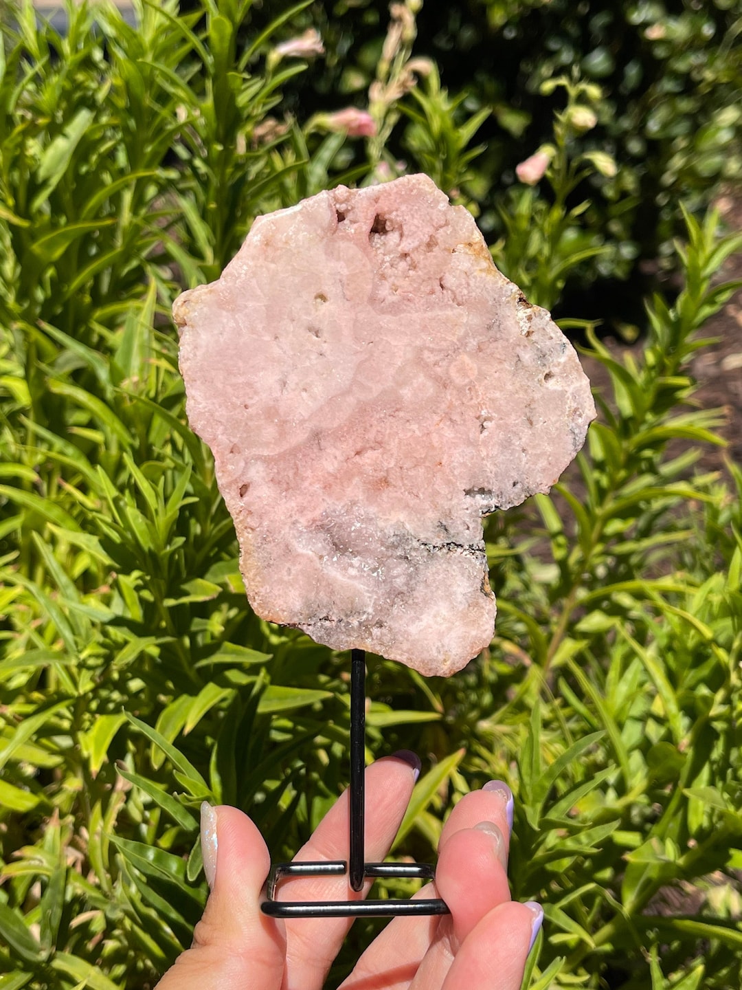 Améthyste rose sur pied | Plaque d'améthyste rose Druzy - Etsy France