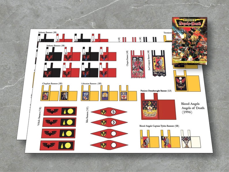 Blood Angels Replacement Banners Etsy Uk
