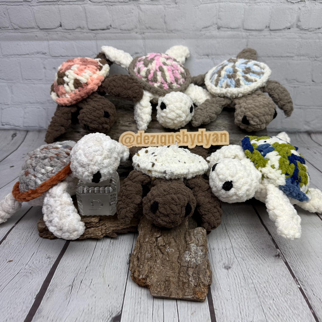 Freddie the Turtle is a Handmade, Crocheted, Stuffed Tortoise Made With ...