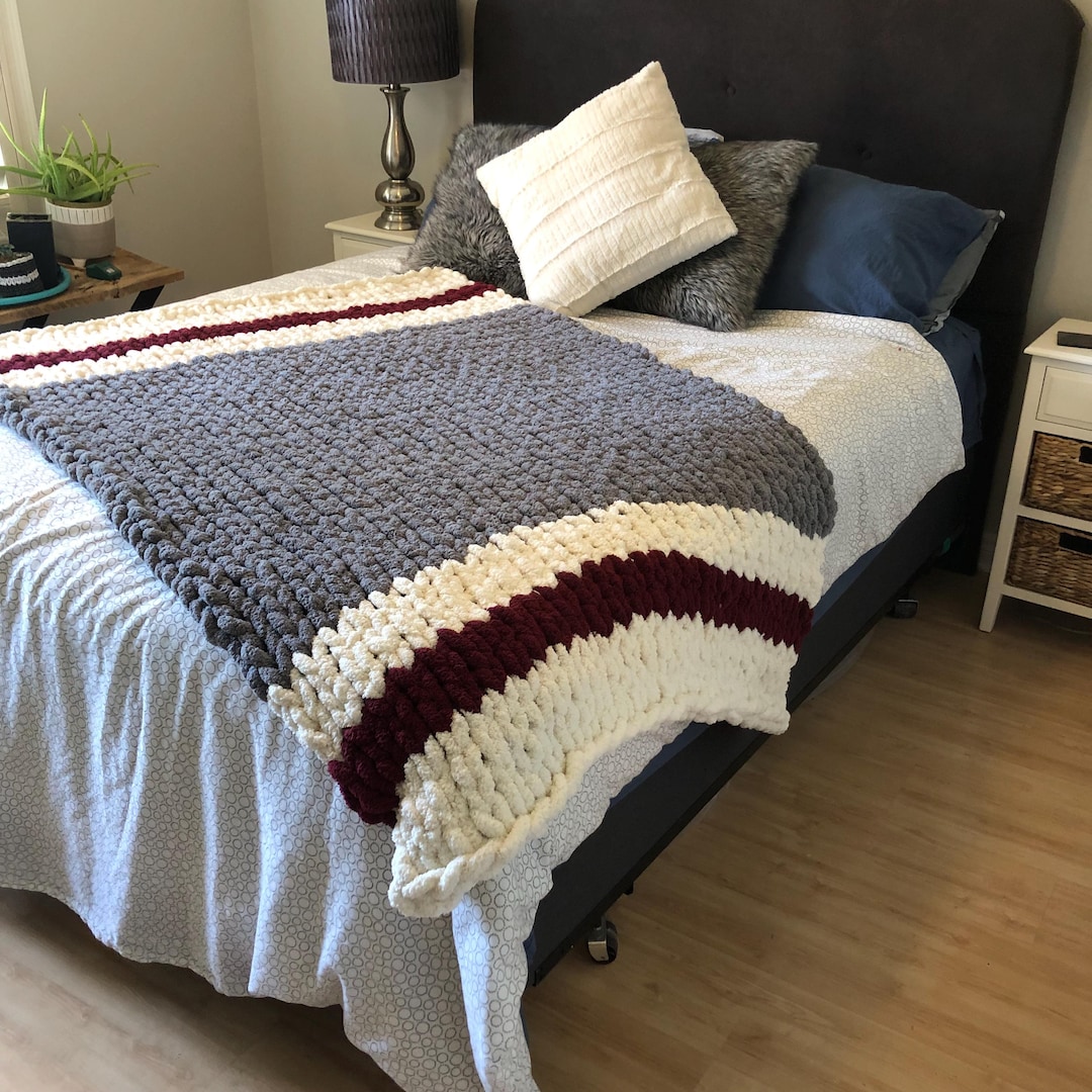 Cabin Cozy Blanket is a Chunky Chenille Throw in Work Sock Monkey ...