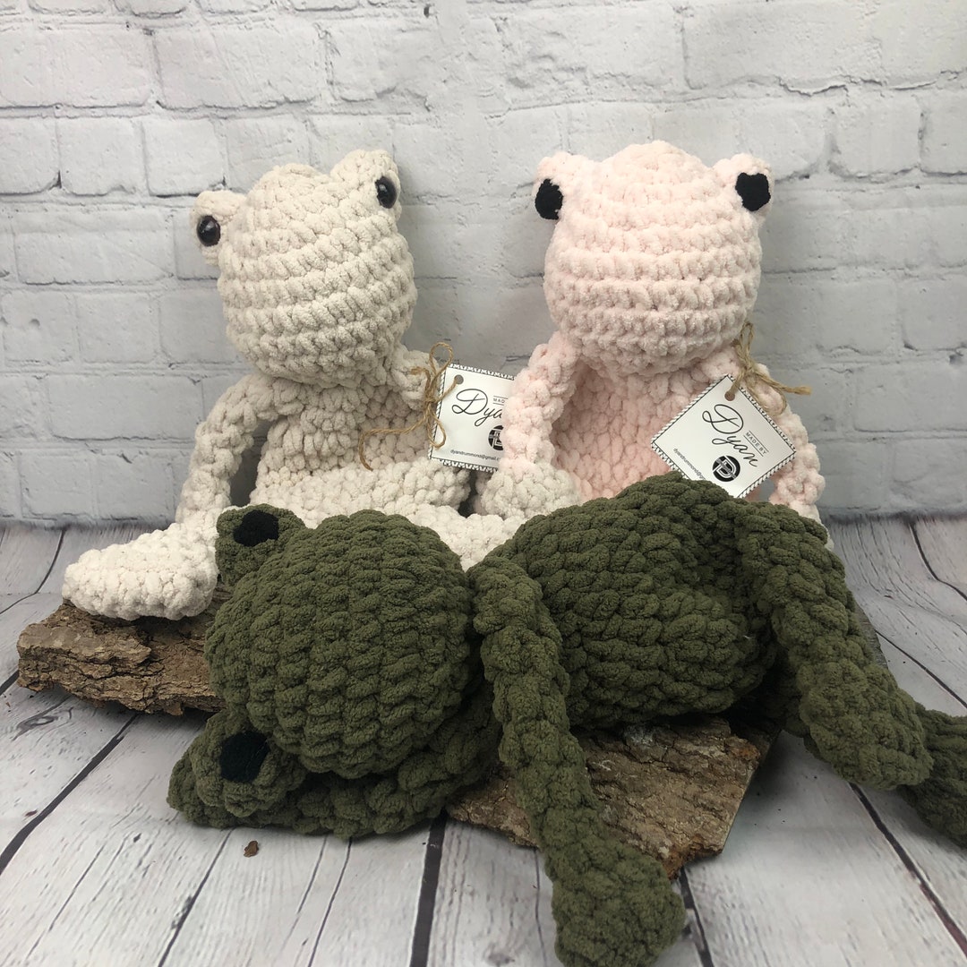 Floppie the Frog Snuggler is a Handmade, Crocheted Frog Lovey That Has ...