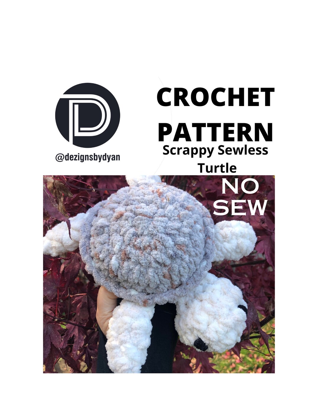 Scrappy Sewless Turtle Crochet Pattern/no Sew Crochet Pattern/amigurumi ...