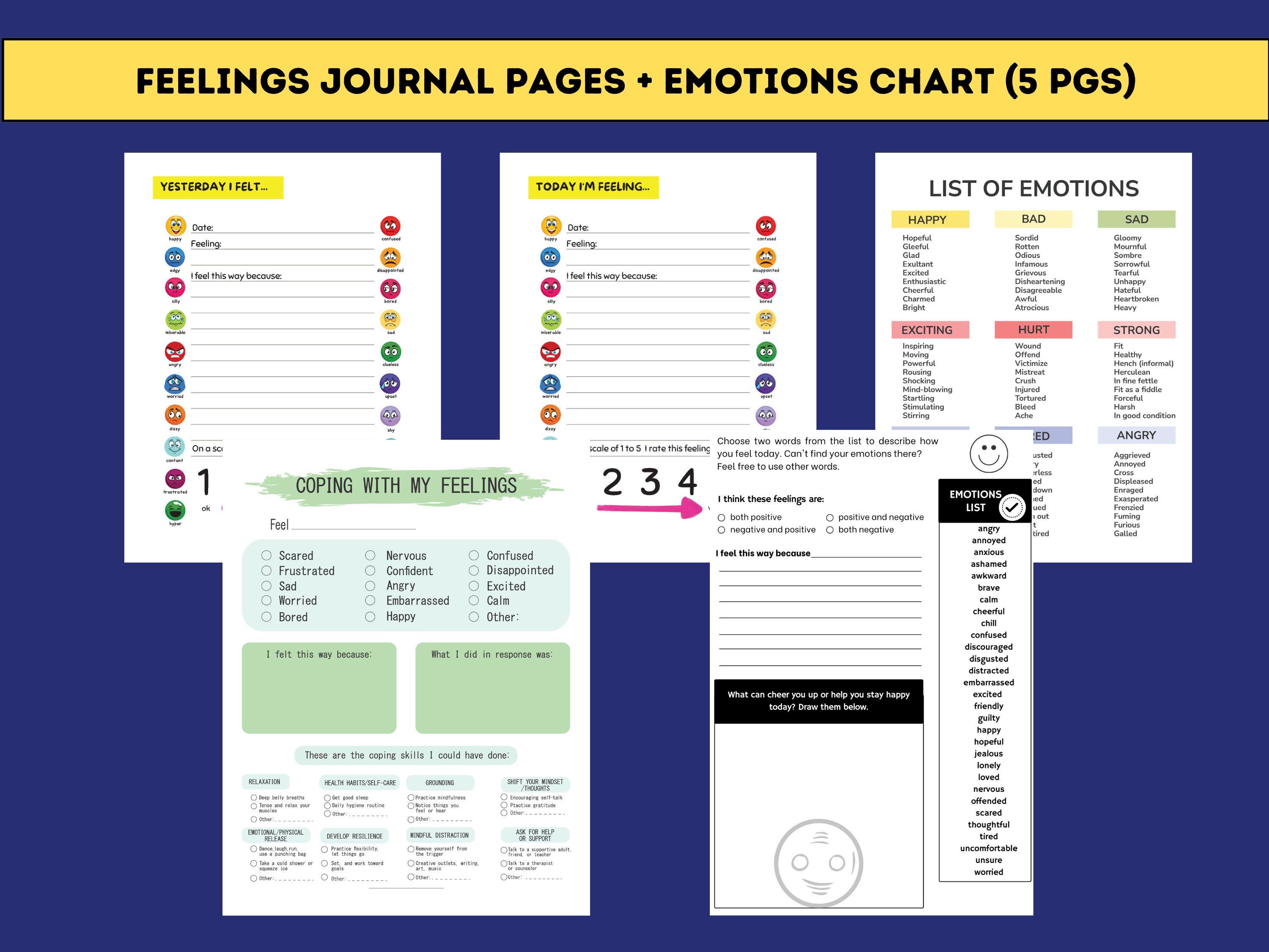 Feelings Second Grade PRINTABLE Activity Book, 2nd Grade, Reading ...