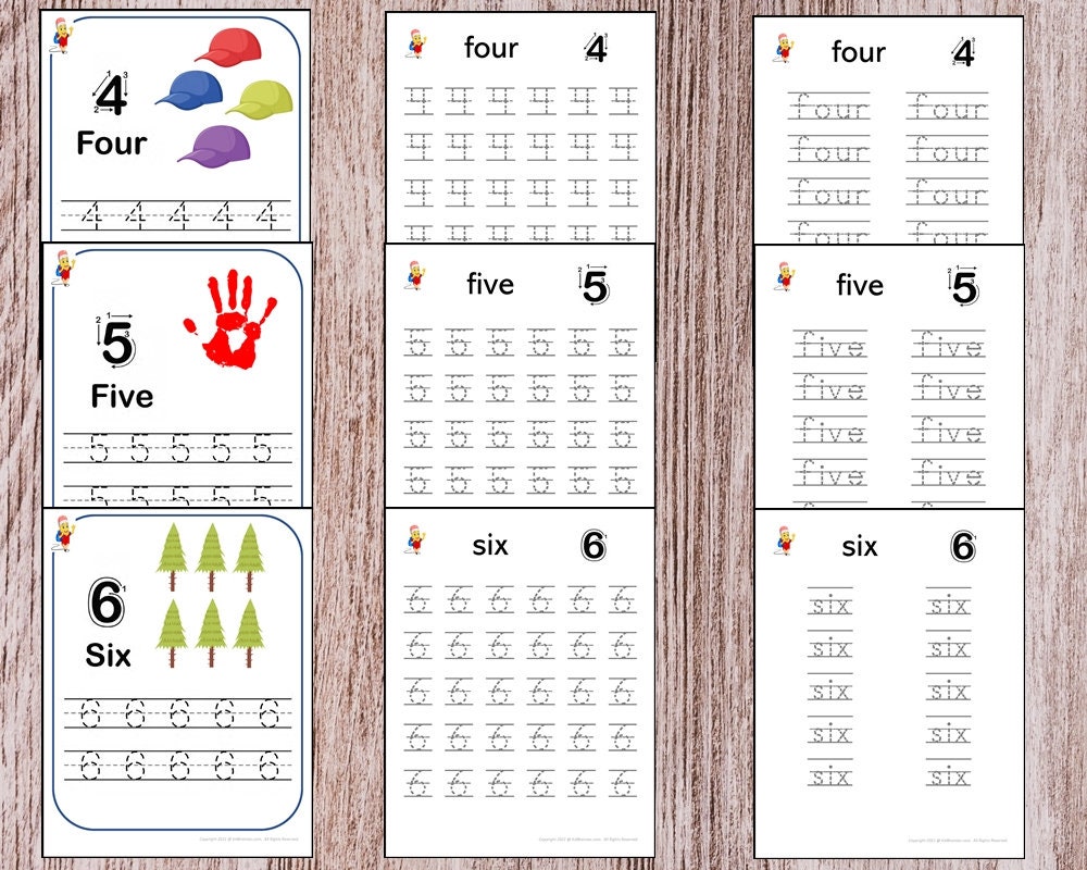 Number Tracing 0-10, Counting and Handwriting Practice, Preschool ...