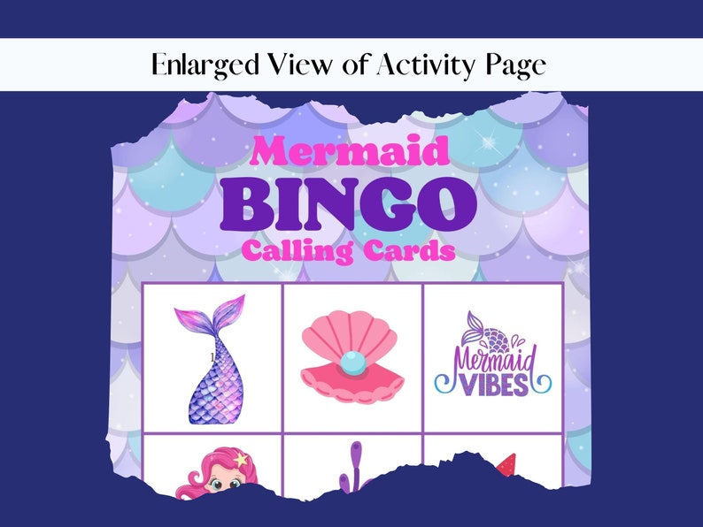 Mermaid Bingo for Kids PRINTABLE Game 20 Mermaid Bingo Cards Kids Game ...