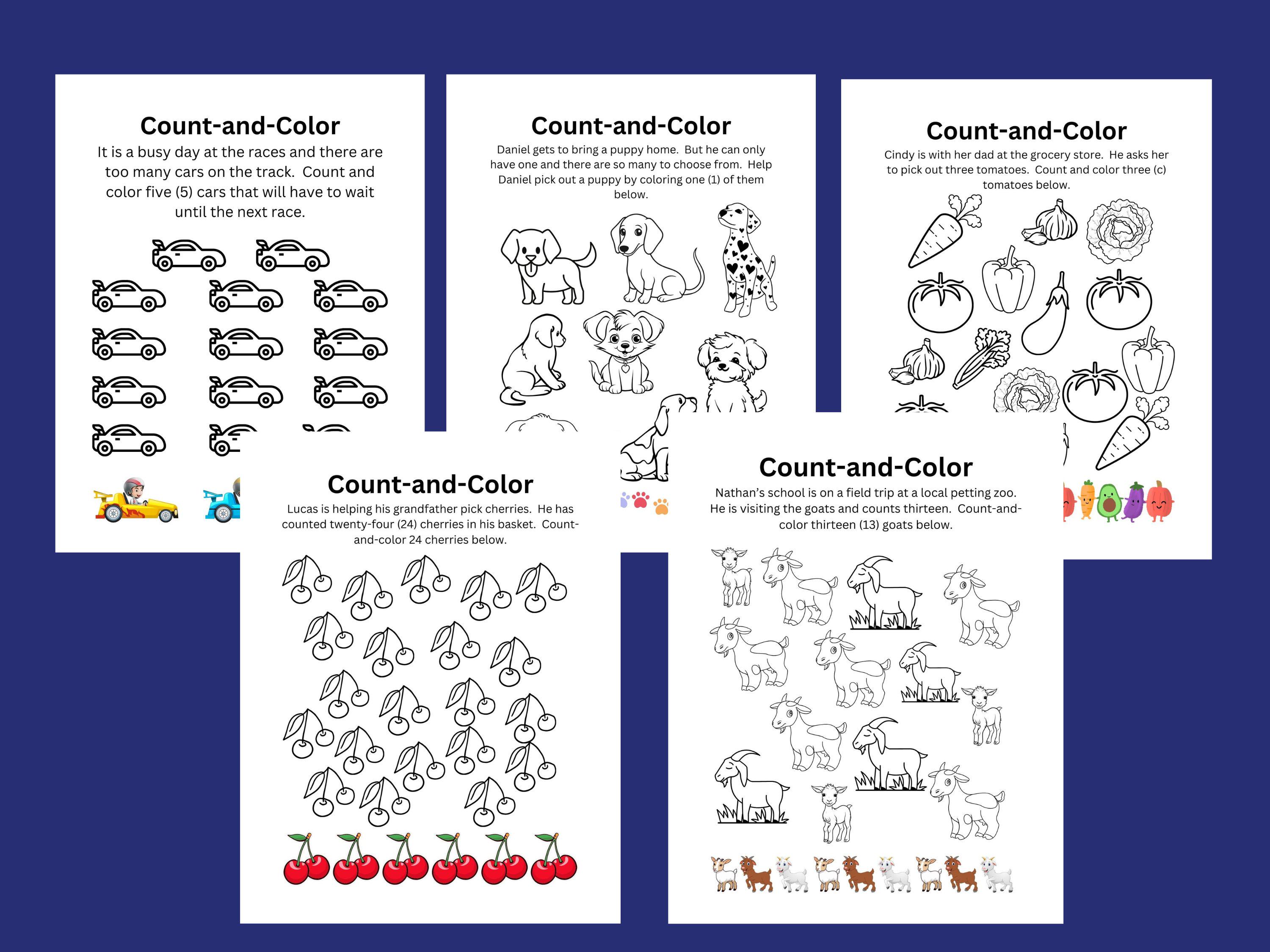 Preschool Count and Color PRINTABLE Activity Book Worksheets Printable ...