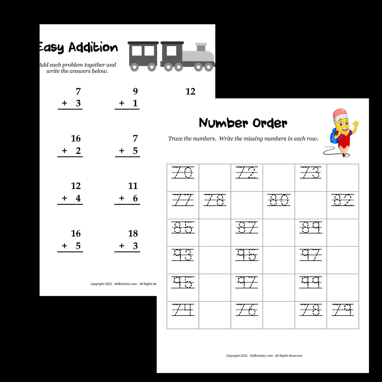Kindergarten Addition Worksheets: Math Activity Pack Printable PDF - Etsy