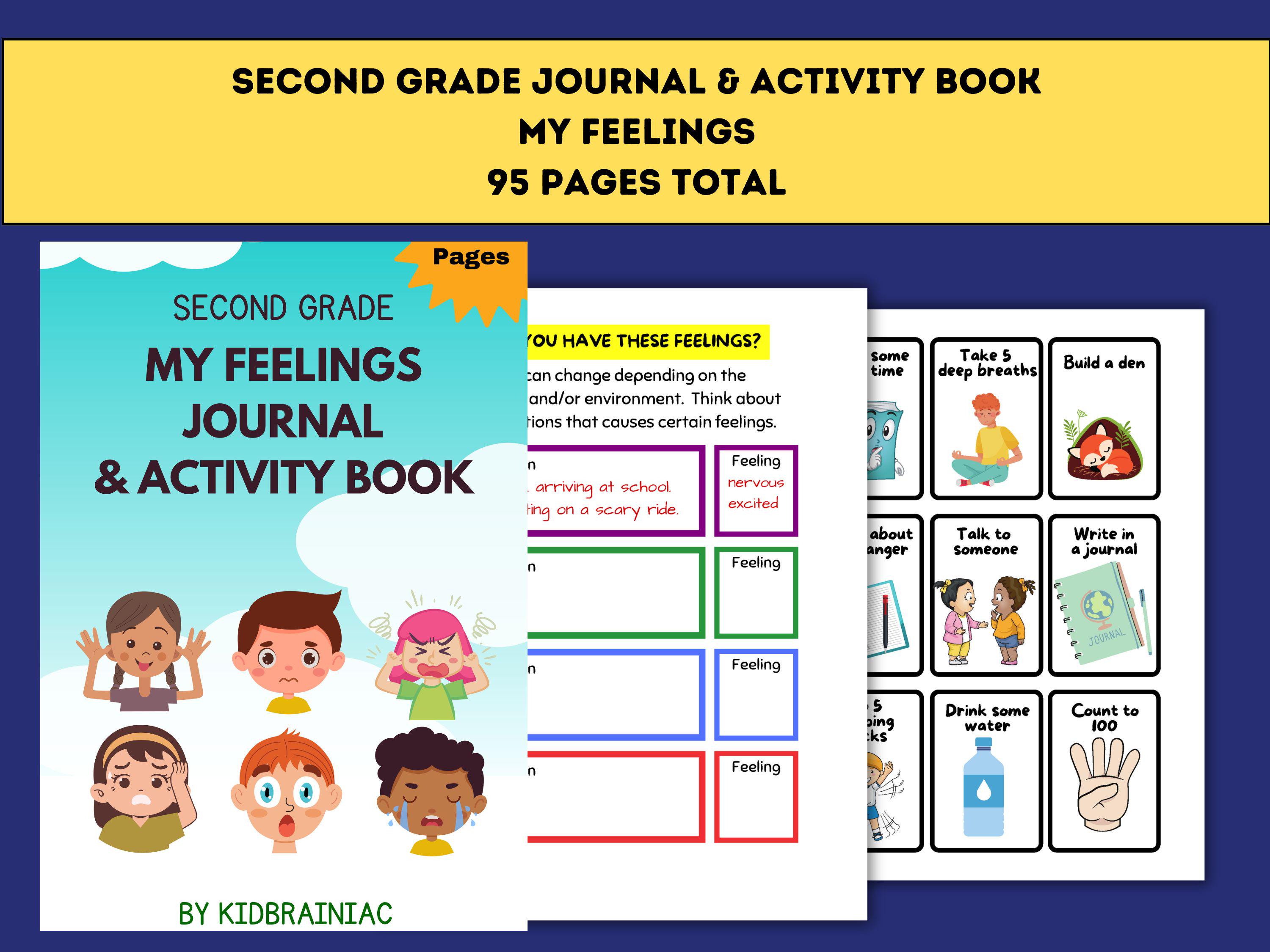 Feelings Second Grade PRINTABLE Activity Book, 2nd Grade, Reading ...