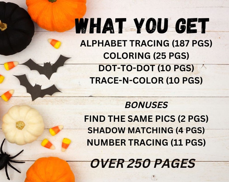 Halloween Activity Book, Worksheets, Alphabet, Letter Tracing, Learn to ...