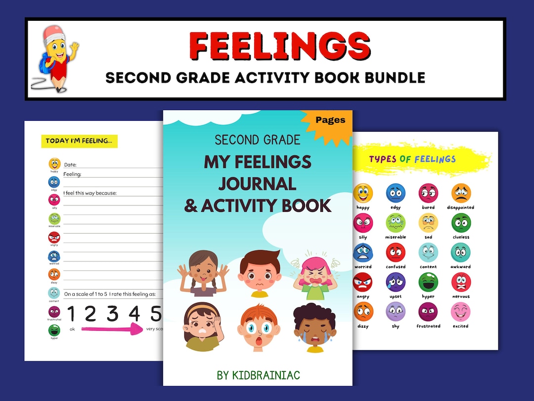 Feelings Second Grade PRINTABLE Activity Book, 2nd Grade, Reading ...