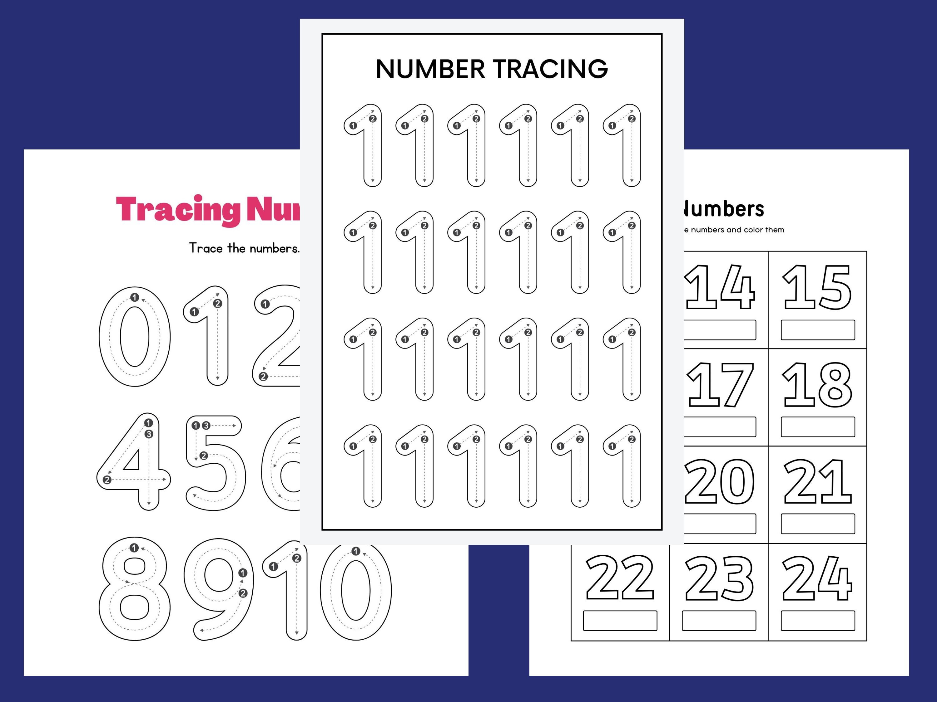 Preschool Number Tracing PRINTABLE Activity Book Worksheets Printable ...